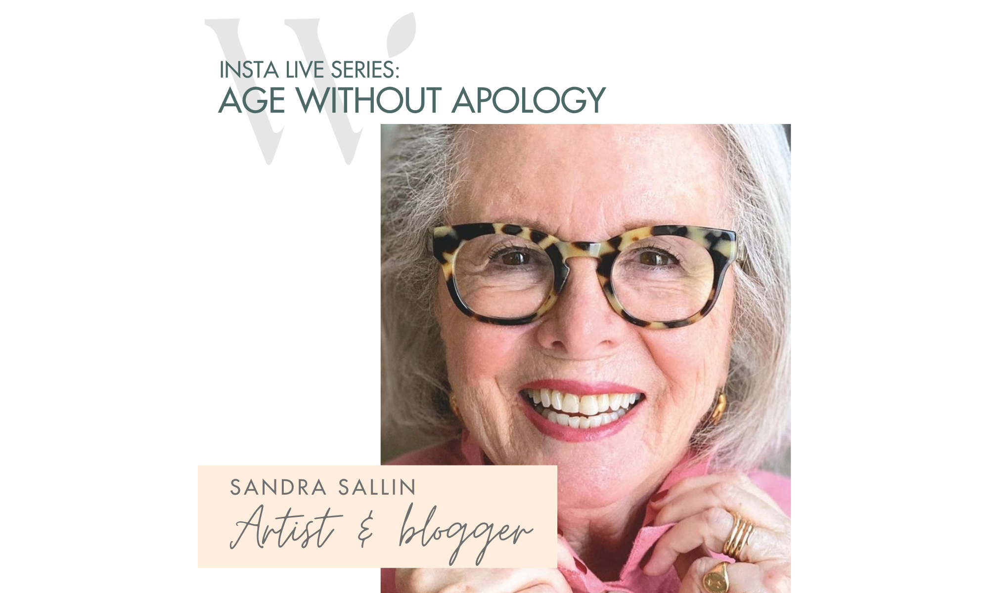 Age Without Apology expert chat: 80 year old blogger Sandra Sallin ...